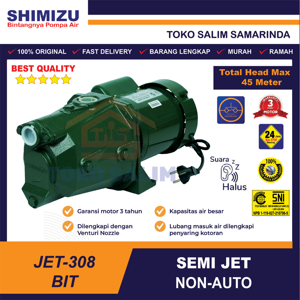 Jual Pompa Air Semi Jet Non Otomatis 𝗦𝗛𝗜𝗠𝗜𝗭𝗨 𝗝𝗘𝗧𝟯𝟬𝟴 𝗕𝗜𝗧 𝗢𝗥𝗜 𝟭𝟬𝟬% | Shopee Indonesia