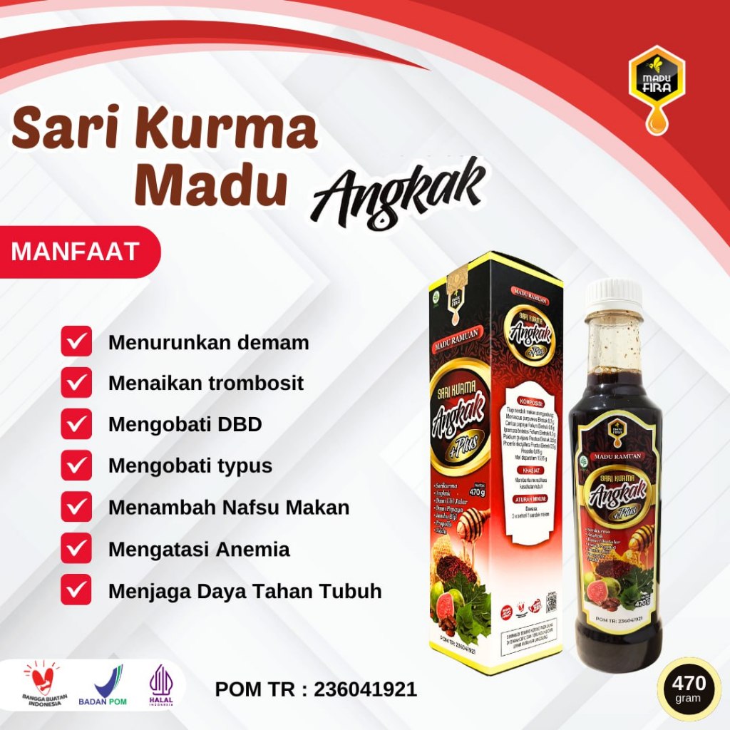Jual Madu Fira Sari Kurma Angkak Plus Propolis Jambu Biji Angkak Merah ...