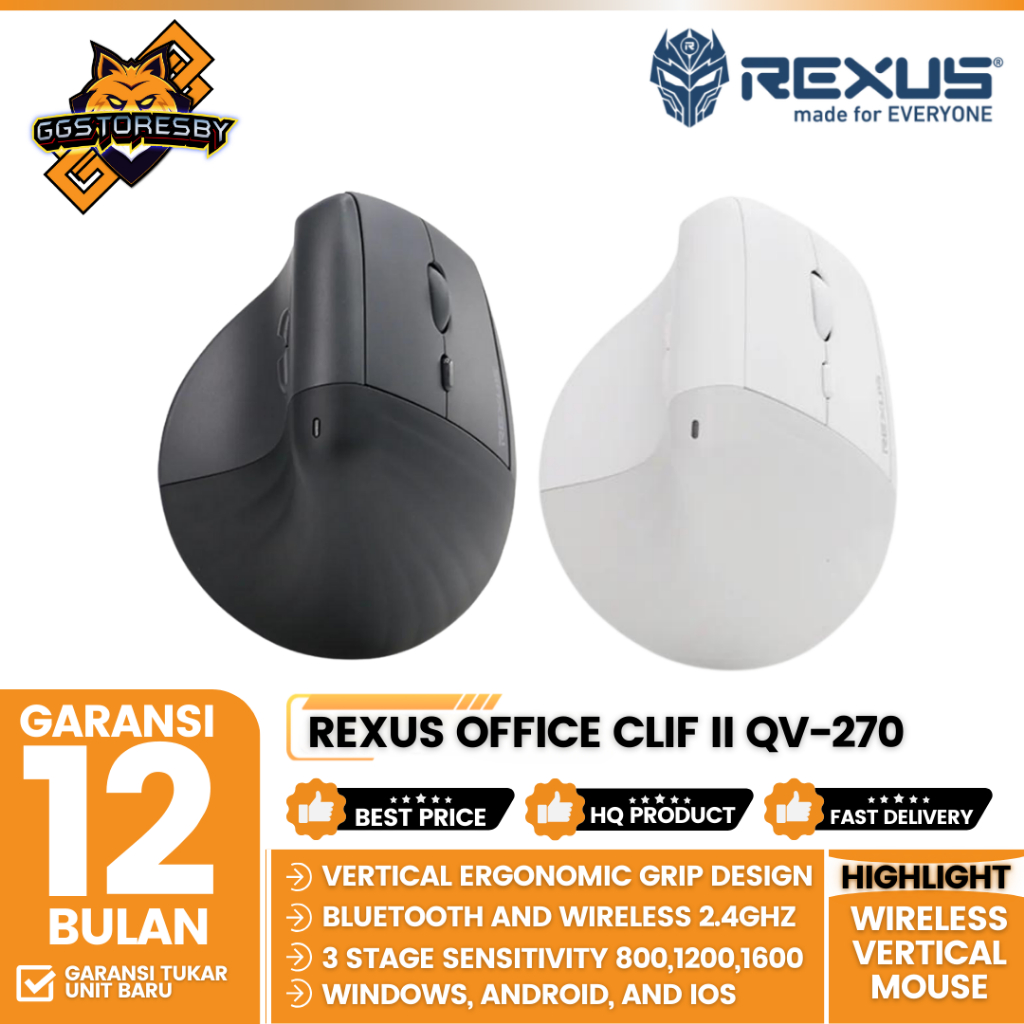 Jual REXUS OFFICE CLIF II QV-270 WIRELESS Mouse | Shopee Indonesia