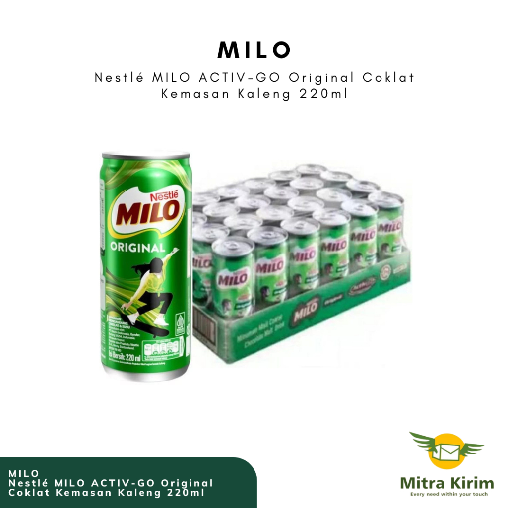 Jual Nestlé MILO ACTIV-GO Original Coklat Kemasan Kaleng 220ml x 24pcs ...