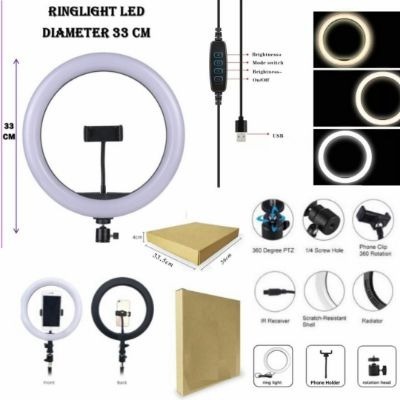 Jual Ringlight Led 33Cm & 26Cm Lampu Make Up Vlog Lampu Ring Light Live ...