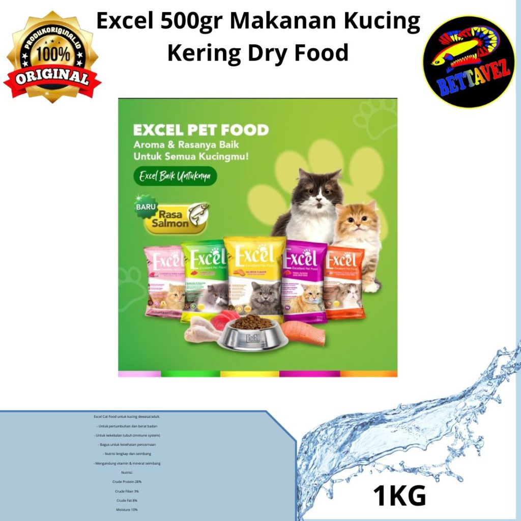 Jual EXCEL CAT FOOD 1KG Fresh Pack / Makanan Kucing Excel Adult, Mother ...