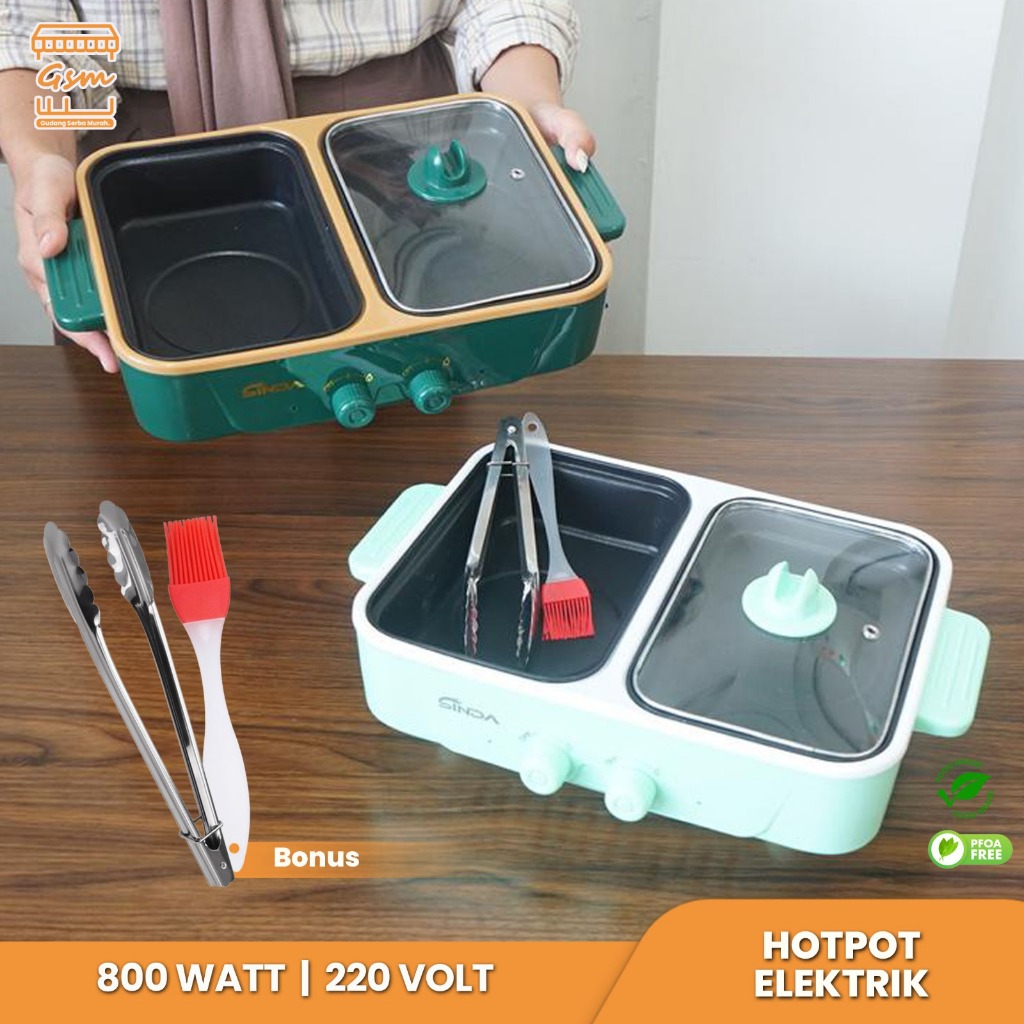 Jual GSM Minipan Electric Hotpot dan Alat Panggangan Grill Pan BBQ 2in1 ...