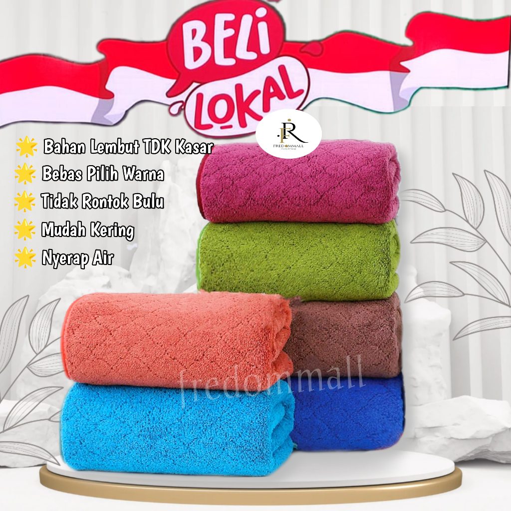 Jual FDMALL Handuk Dewasa Microfiber Besar 70x140cm Motif Wajik Nyerap ...