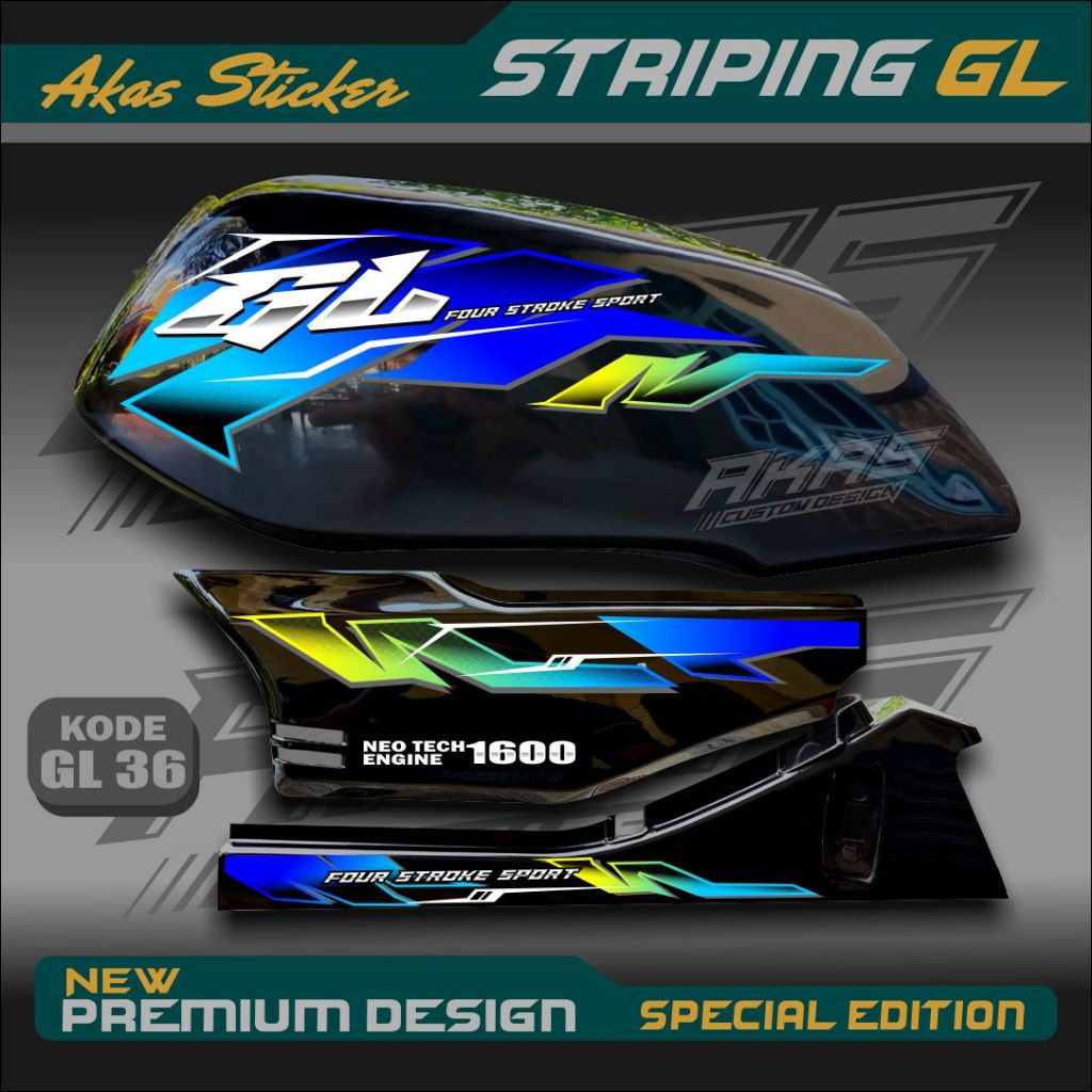 Jual Sticker Striping GL HOLOGRAM Striping GL Variasi KODE GL36 ...