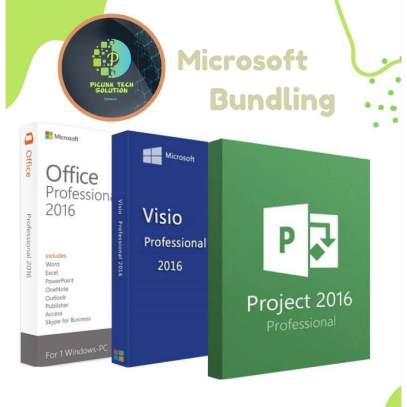 Jual Bundling Office+Visio+Project Pro 2016 Original License | Shopee ...
