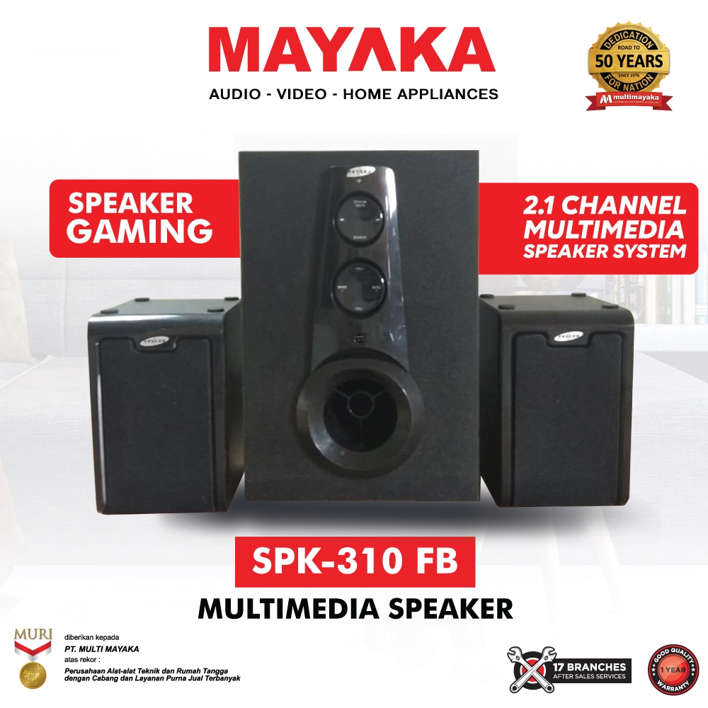 Jual MAYAKA - SPEAKER 2.1 CH MULTIMEDIA 32 WATT RMS - SPK-310 FB - GARANSI 1 TAHUN | Shopee ...