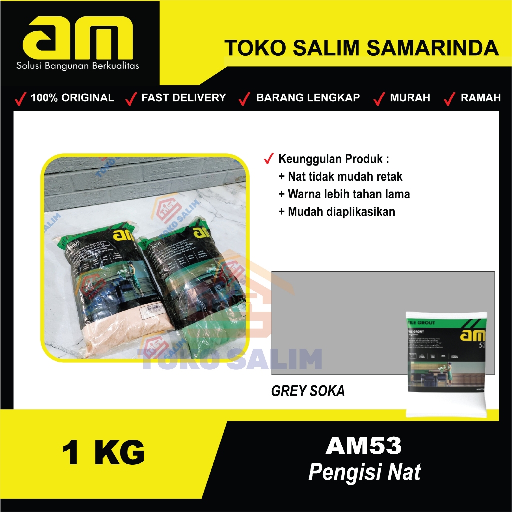 Jual Nat Keramik AM 53 / Pengisi Nat Keramik / Semen Warna (Grey Soka ...