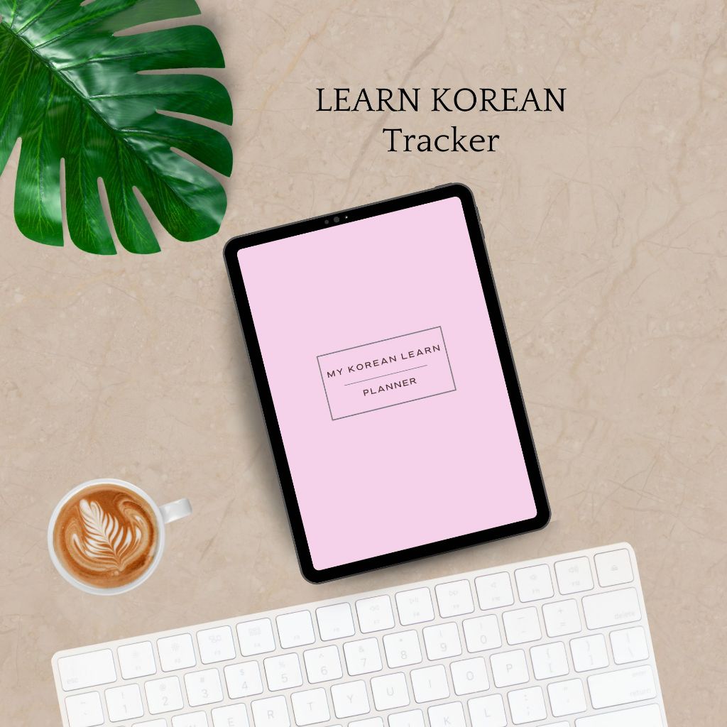 Jual Learn Korean Planner Bundle - Daily Language Study Tracker, Pastel ...