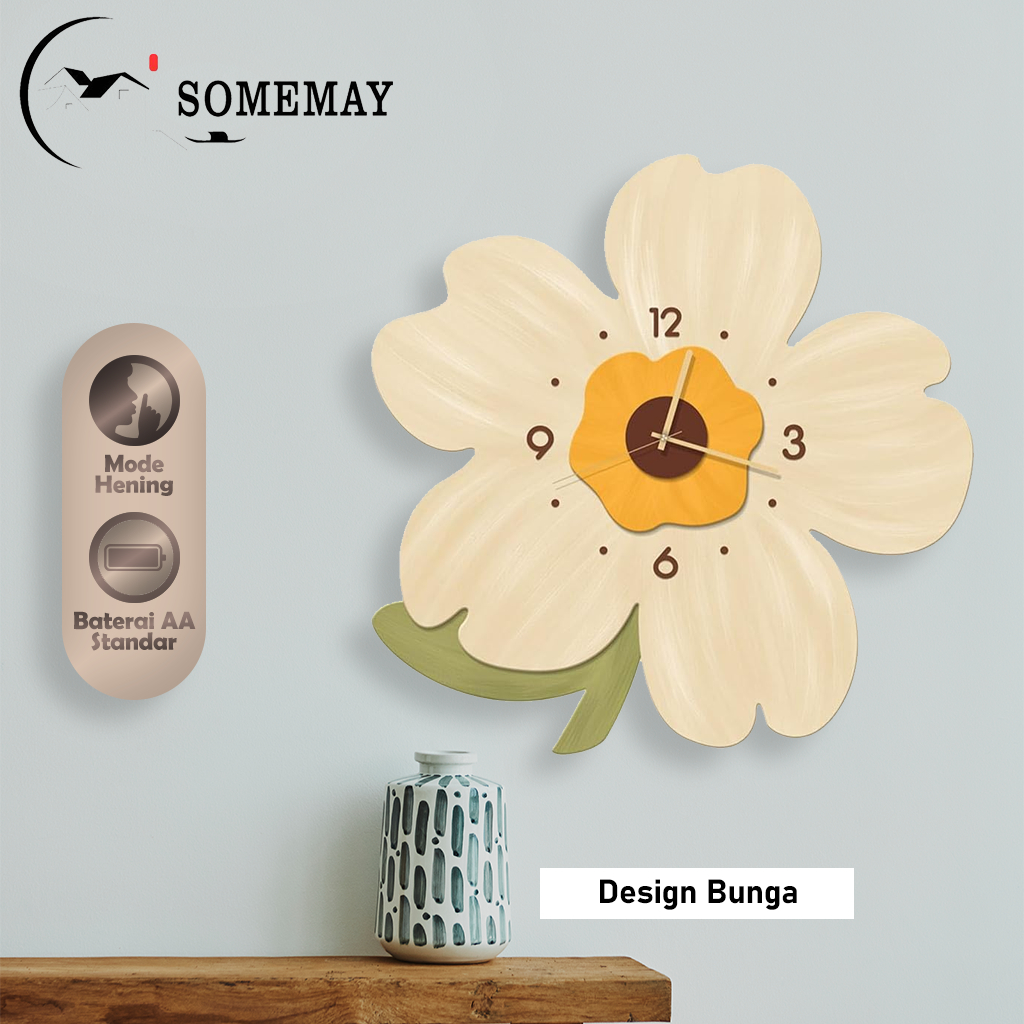 Jual SOMEMAY Jam Dinding Bunga M29/ Jam dinding aesthetic / Jam dinding ...