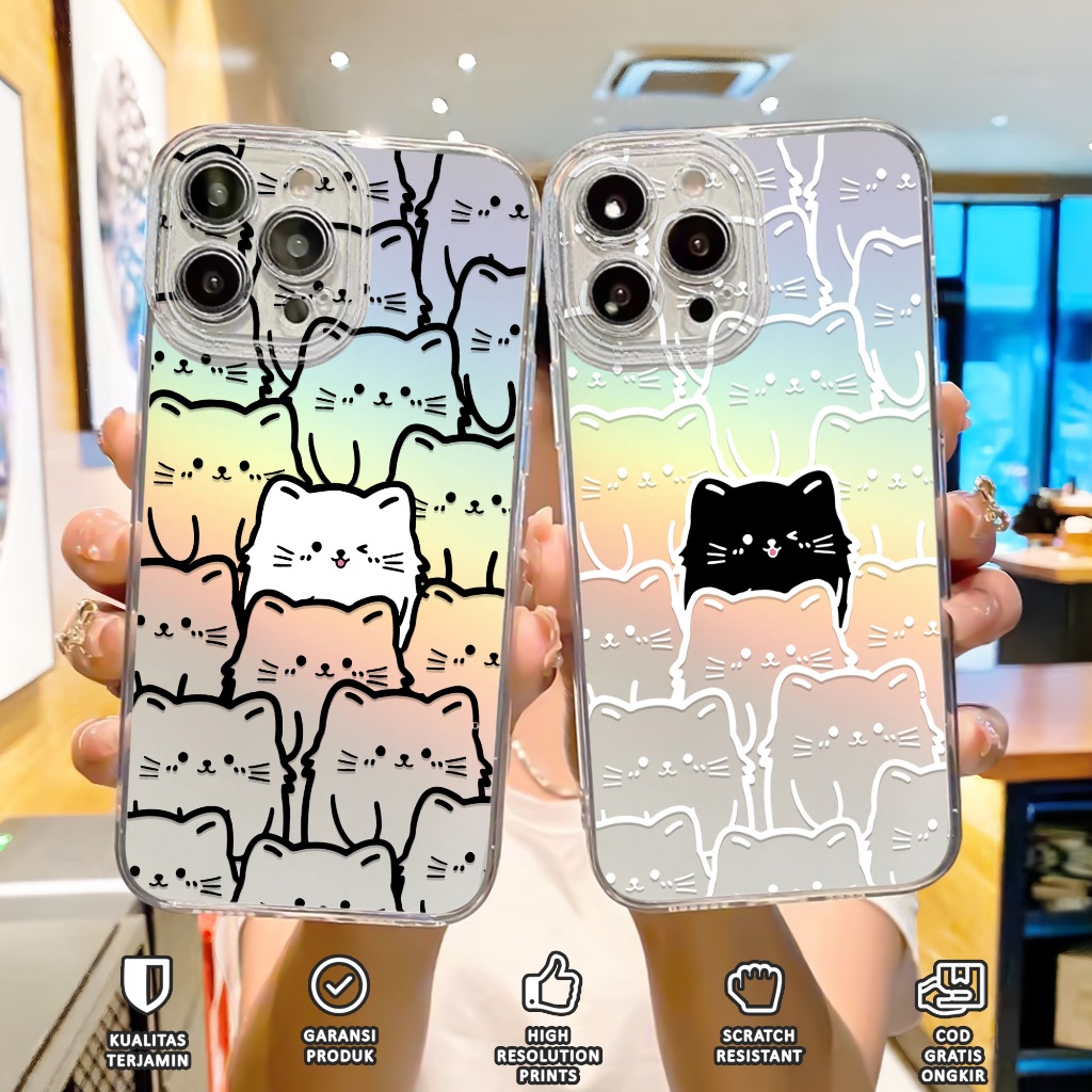 Jual Case Hologram Samsung S24 FE A14 A24 A34 A54 A22 M22 M32 A15 A25 A35 A55 Motif ( MEOW ...