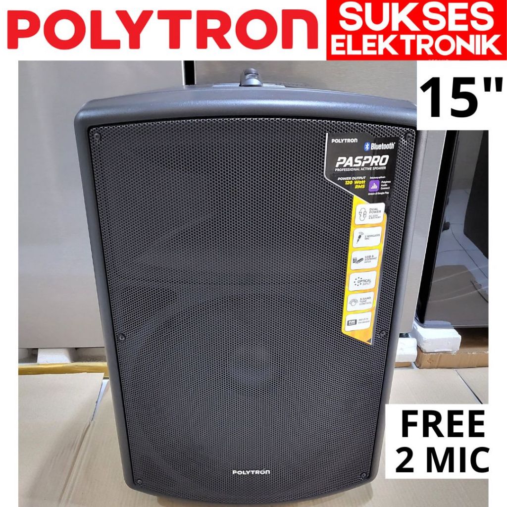 Jual SPEAKER POLYTRON PASPRO-15F3 SALON PORTABLE KAROKE MEETING ...