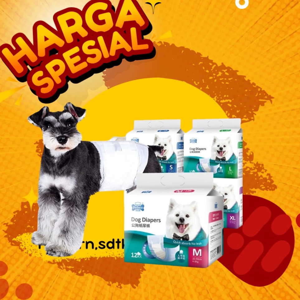 Jual Popok Anjing Jantan Dog Male Diapers Anti Marking Sekali Pakai pet ...