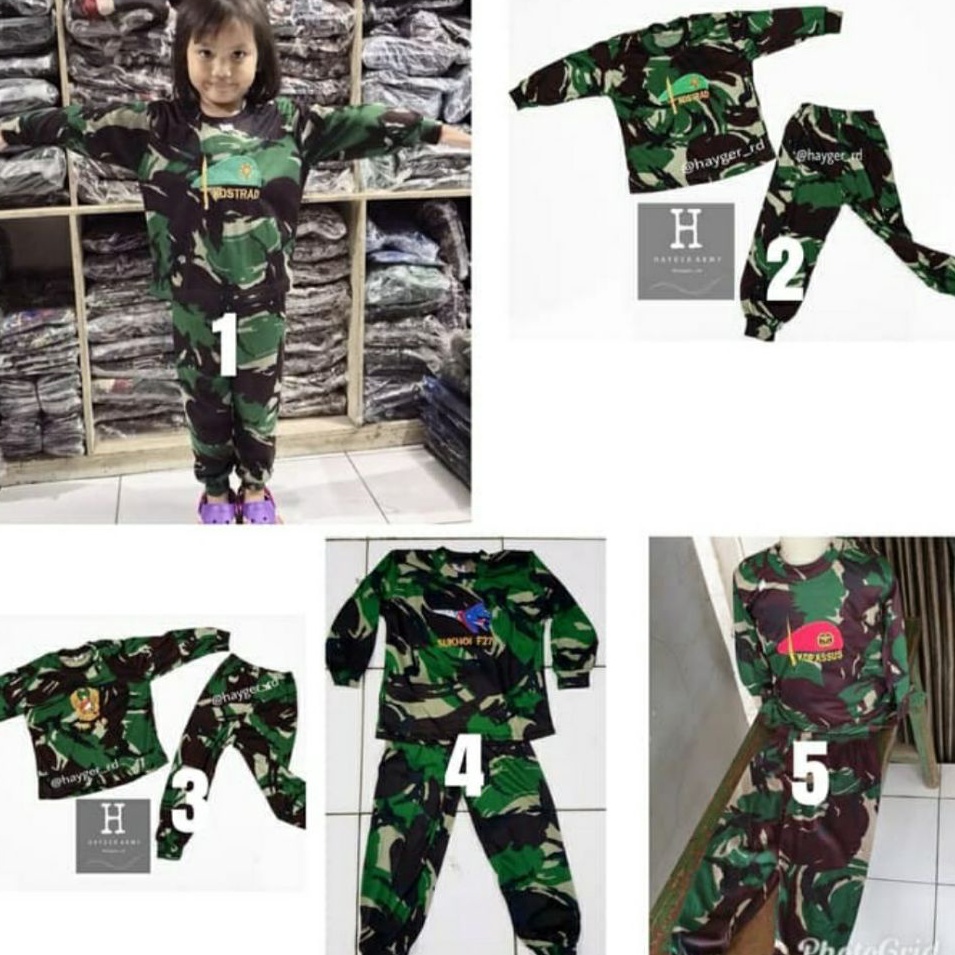 Jual KODE J84Q RPM STELAN KAOS BAJU TRAINING PIYAMA ANAK LORENG ARMY ...