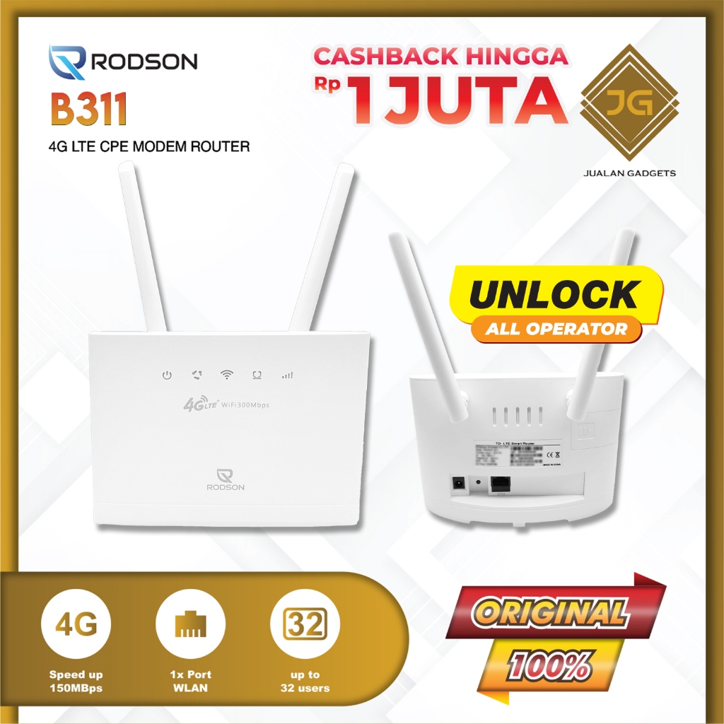 Jual Rodson Router 4G LTE B311 Modem Wifi Unlock All Operator - Garansi ...