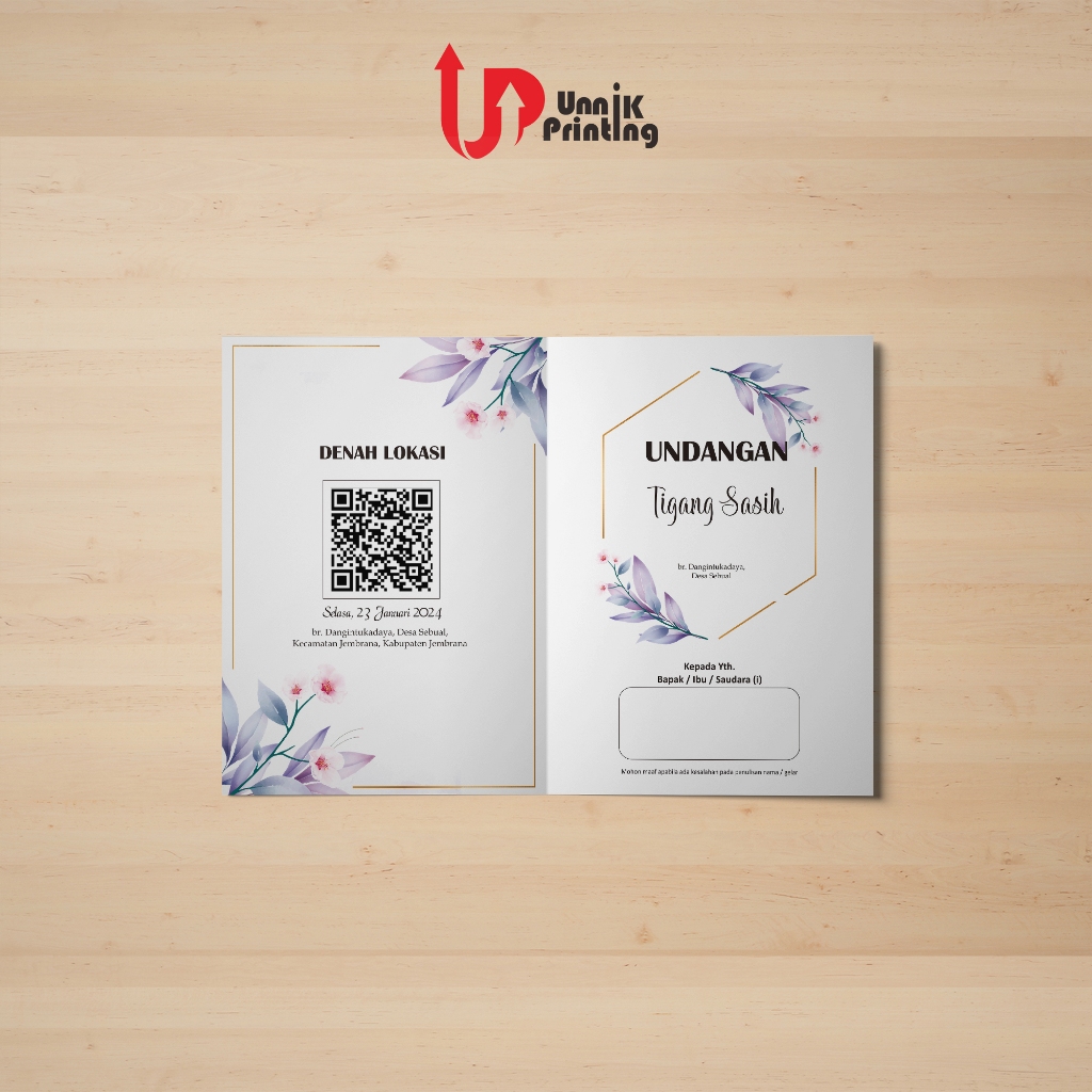 Jual Undangan Tigang Sasih / Nyambutin Anak Custom Murah Elegan ...