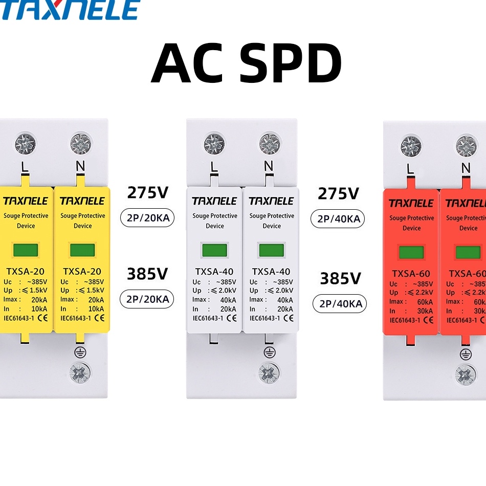 Jual KODE Q24U 2KA 4KA 6KA AC SPD 2P 275V 385V 42V House Lightning Surge Protector protection ...