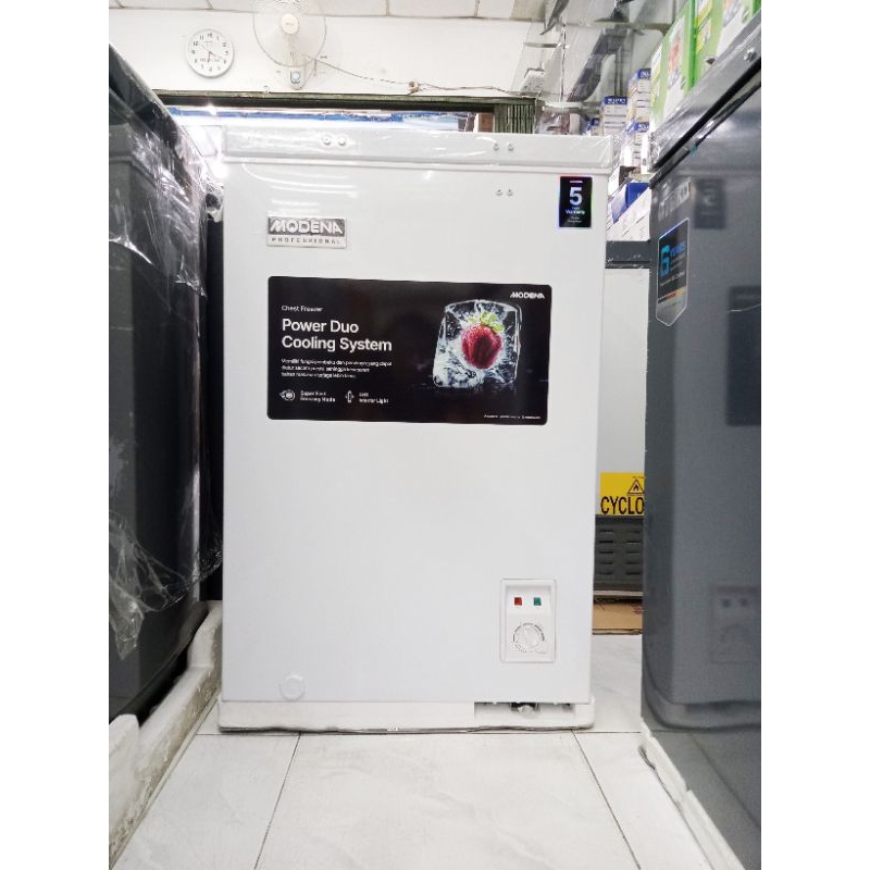 Jual CHEST FREEZER MODENA MD 0110 MLWH ( 100 LITER ) | Shopee Indonesia