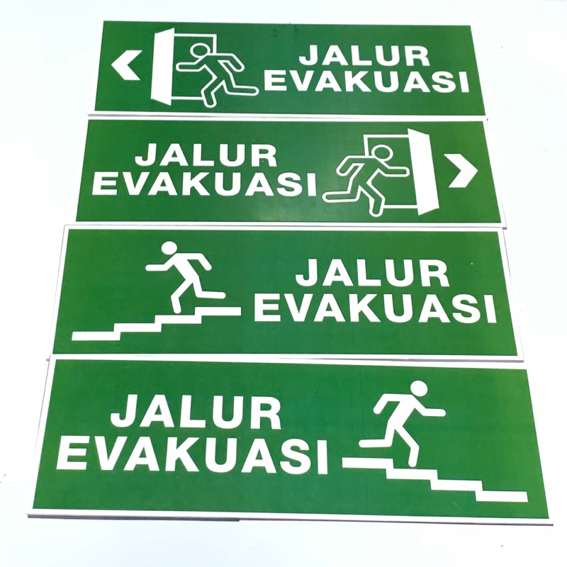 Jual Sign Rambu Jalur Evakuasi ukuran 10x30cm | Shopee Indonesia