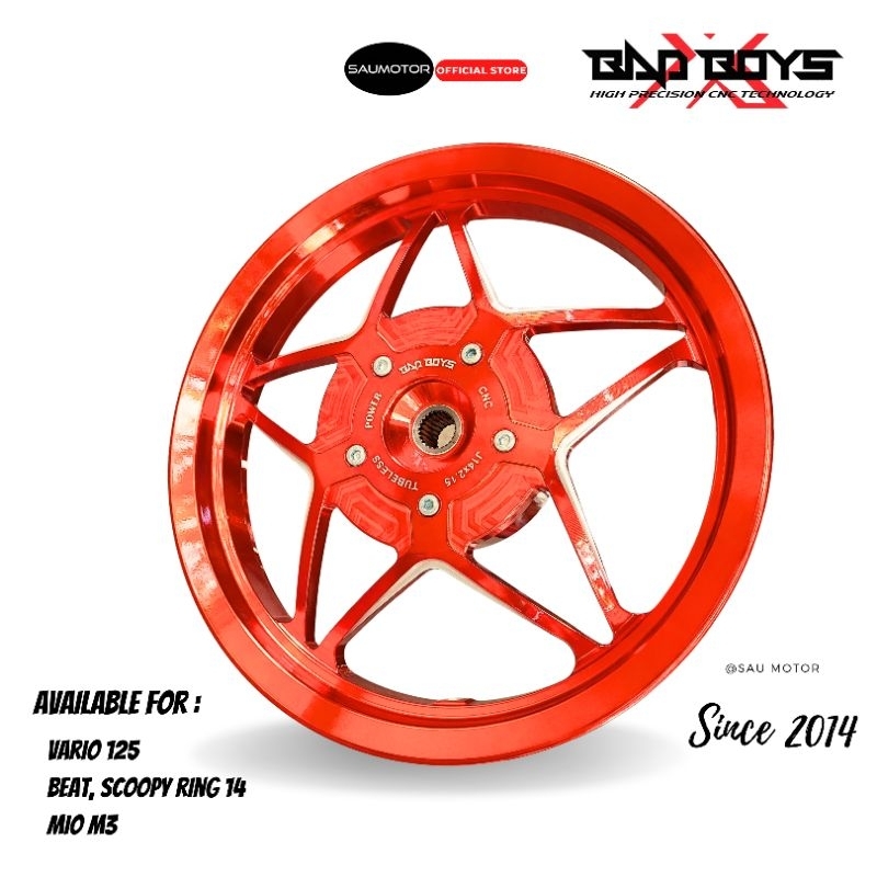 Jual Velg Vario 125 150 cnc Bintang star ring 14 Bad boys by Power ...