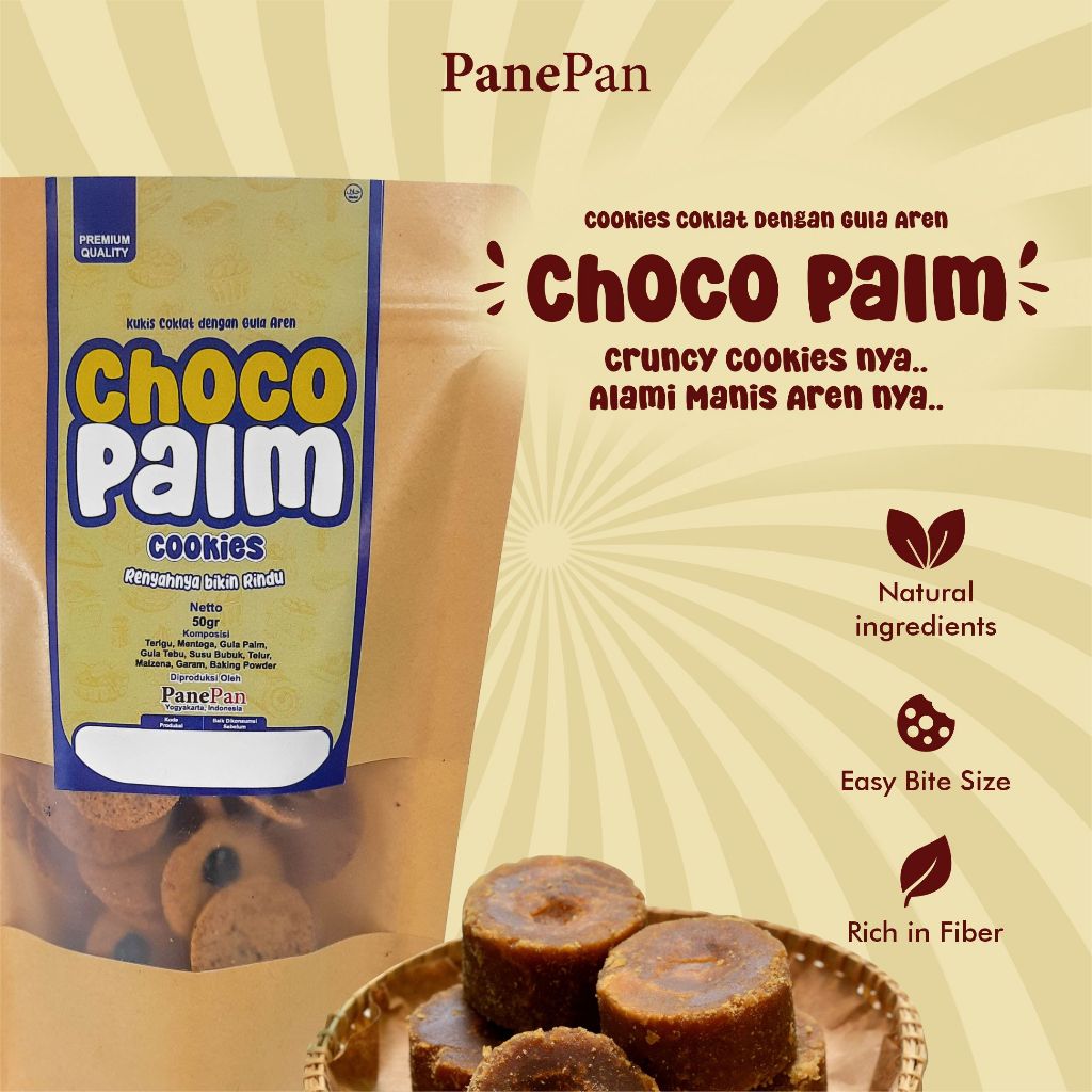 Jual Choco Palm Cookies by panepan/Kukis Kue Cemilan Camilan Snack ...
