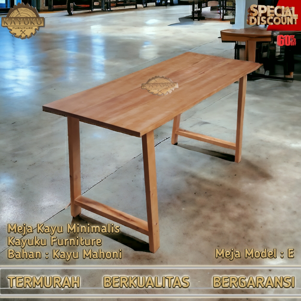 Jual Meja kayu Mahoni Meja minimalis Meja Model E 150x60x75 cm Meja ...