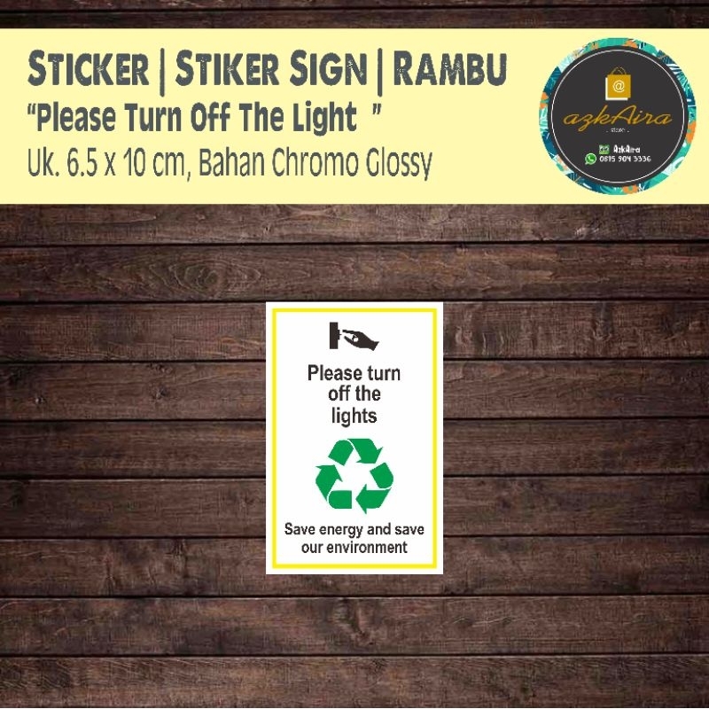 Jual Sticker Stiker Sign Turn Off The Light | Shopee Indonesia