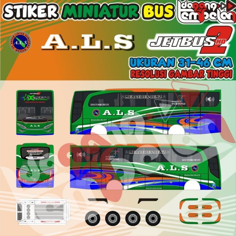Jual STIKER MINIATUR BUS JB2 HD ALS | STIKER LEMBARAN POLA BUS | POLA ...