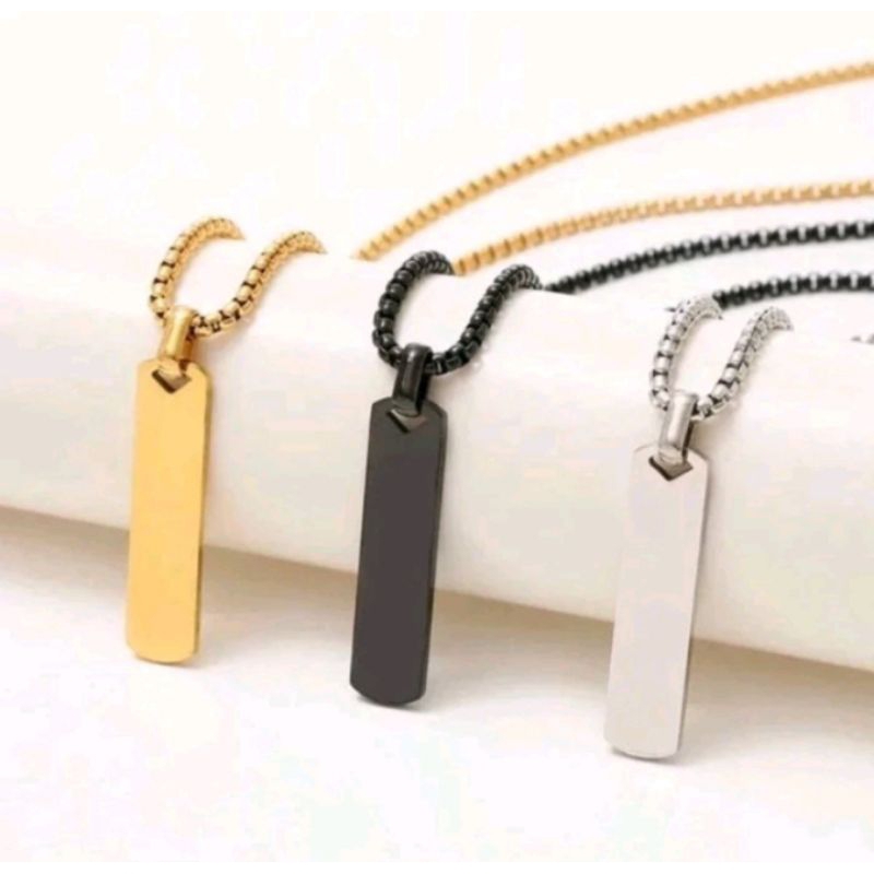 Jual KALUNG PRIA LIONTIN PLAT TITANIUM ANTI KARAT DAN TIDAK LUNTUR ...