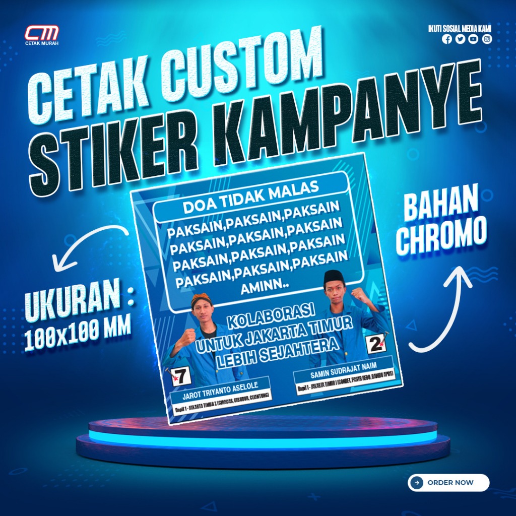 Jual Stiker kampanye custom bahan Chromo uk 10x10 Murah | Shopee Indonesia