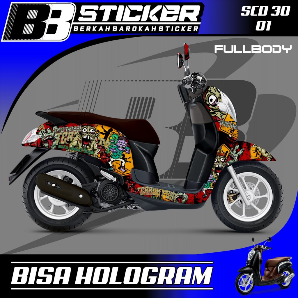 Jual Decal Scoopy BISA HOLOGRAM Full Body Full Block Dekal New Fi 2017 ...