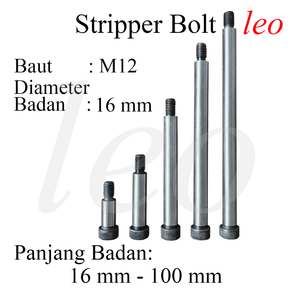 Jual Stripper Bolt M12 - 16 x 16 - 100 Limit Bolt Stopper Bolt Hex ...