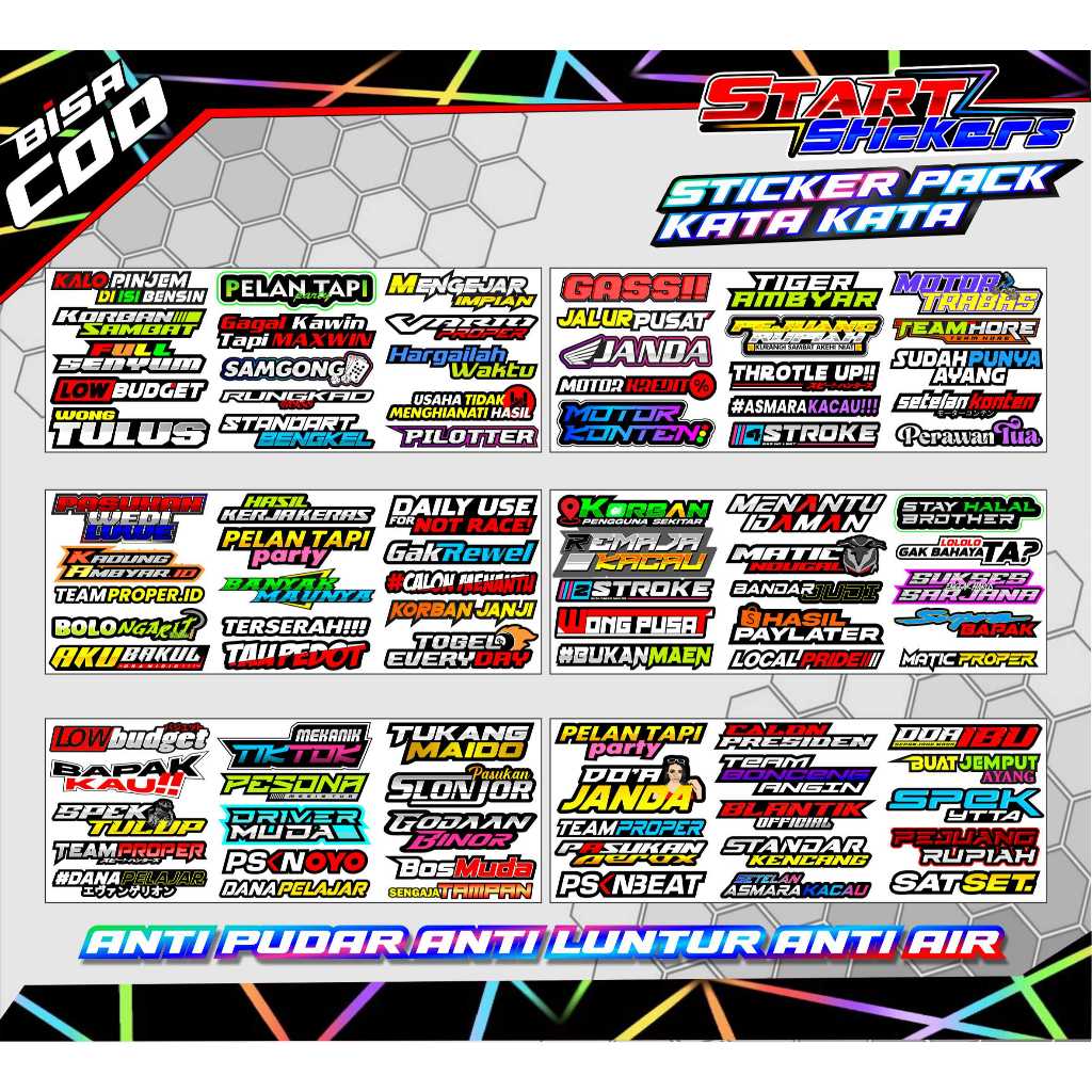 Jual STICKER PACK KATA KATA VIRAL / STICKER KATA KATA TERBARU / STICKER ...