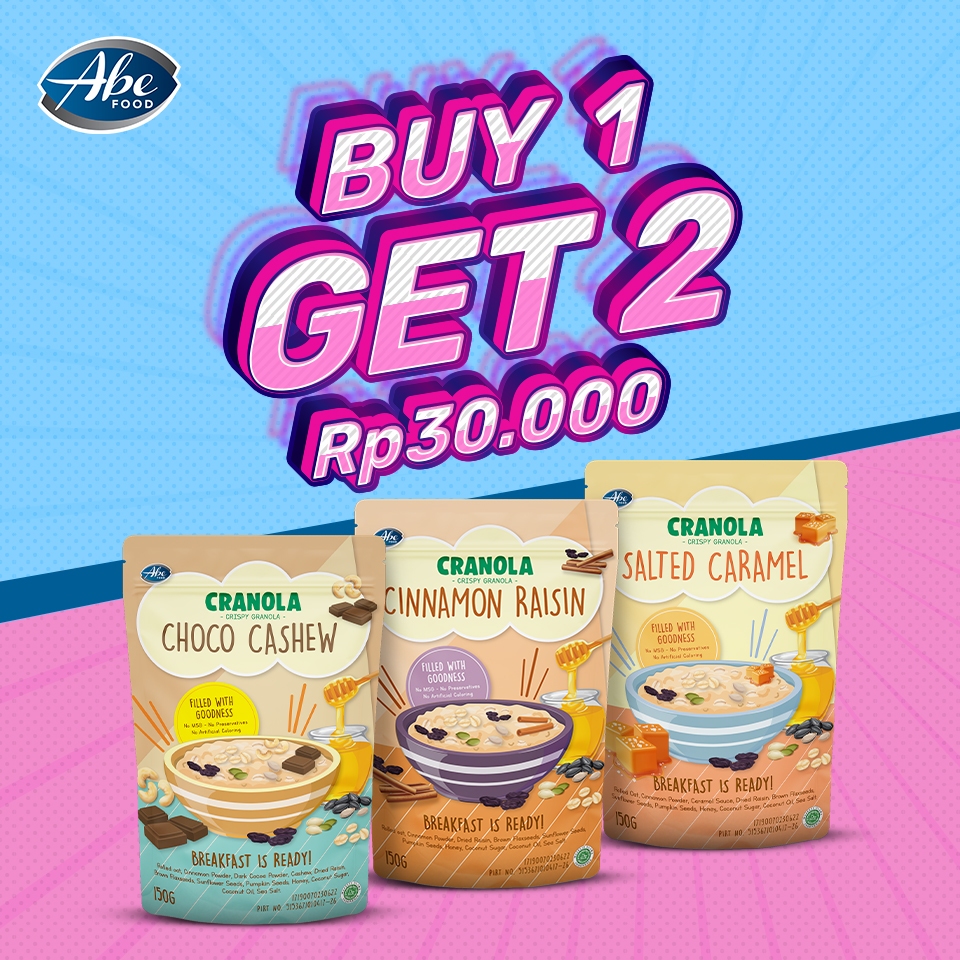 Jual Abe Food Cranola BUY 1 GET FREE 2/ Promo Beli 1 Gratis 2 / Crispy ...
