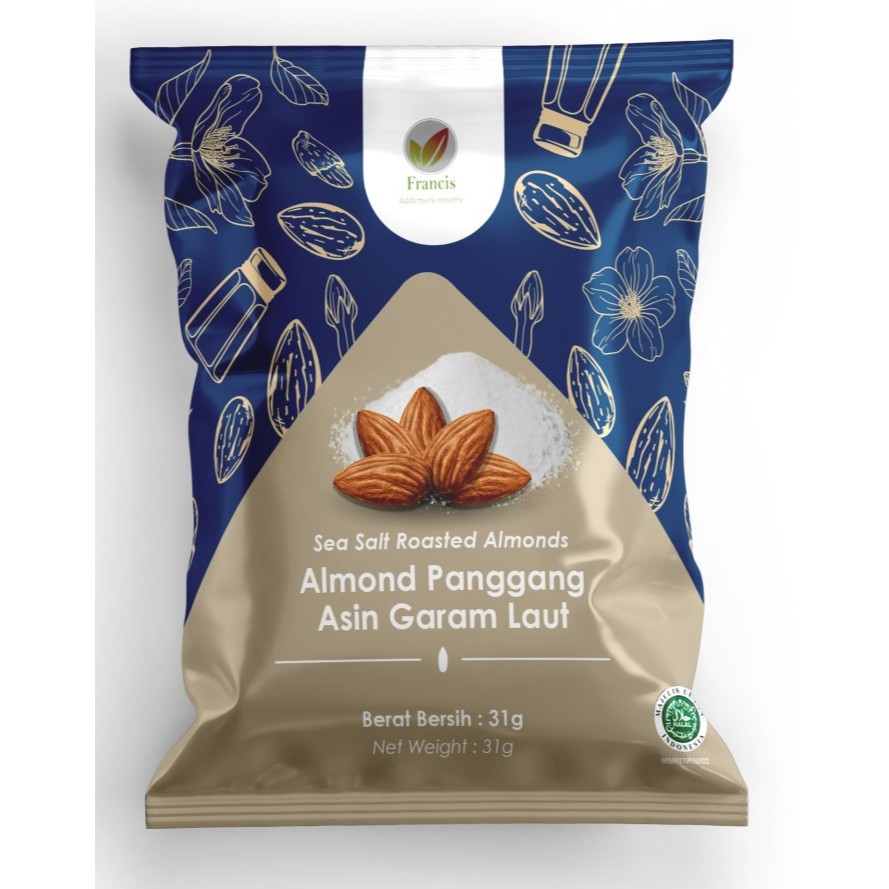 Jual Francis -Almond Panggang Asin / Sea Salt Roasted Almond | Small ...