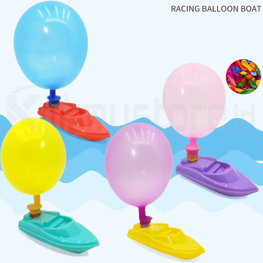 Jual Perahu Balon Mainan Anak Balloon Racing Boat Toys Balap Kapal Laut ...