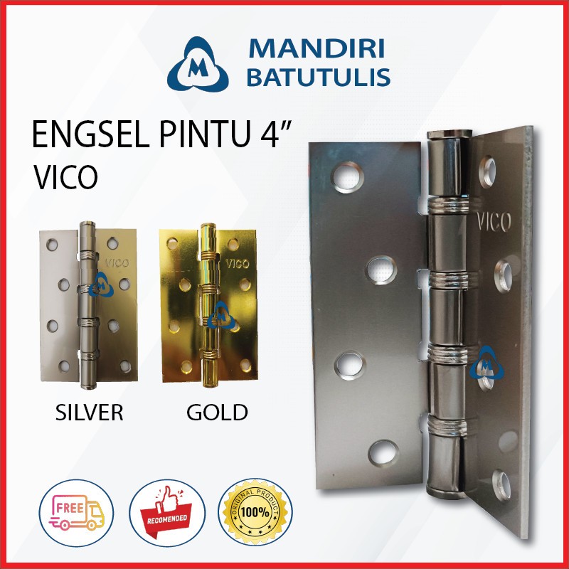 Jual BEST SELLER Engsel Pintu / Jendela 4" VICO warna Silver / Gold ...