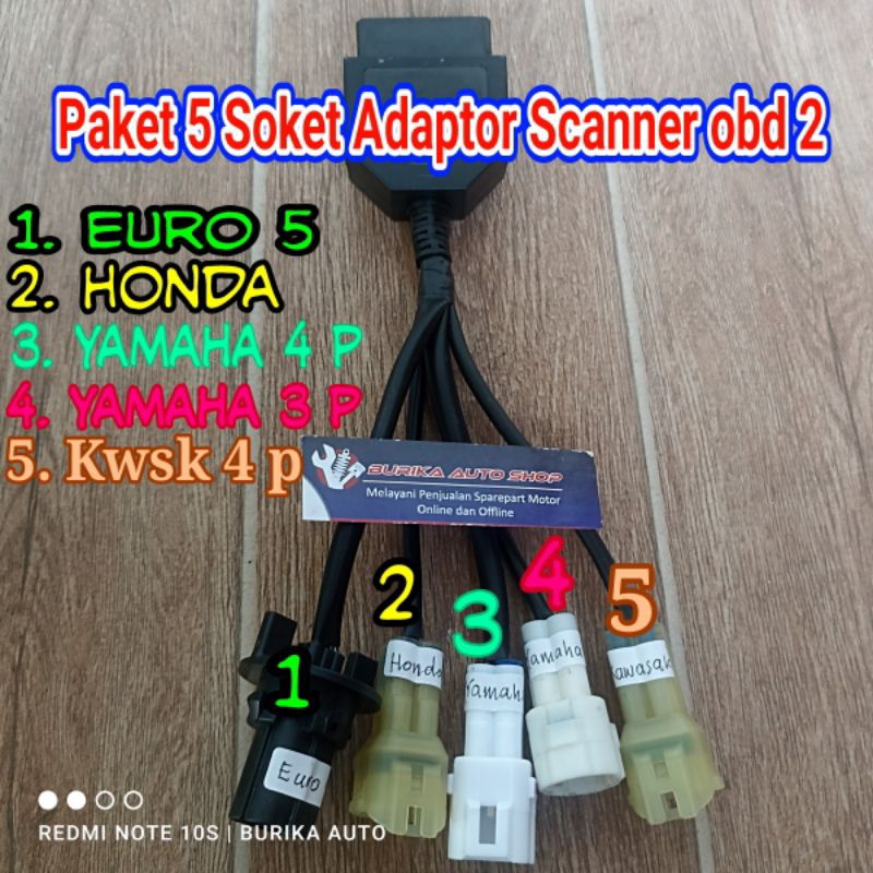 Jual Paket 5 Soket Diagnostik Scanner Obd2 Eobd 16 Pin To Scaner Jdiag ...