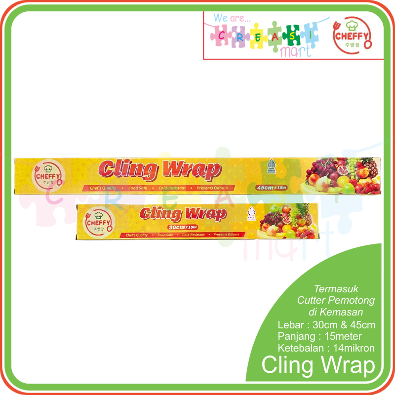 Jual Cheffy Cling Wrap 30cm & 45cm Panjang 15meter Plastik Pembungkus ...