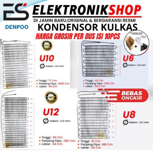 Jual (PACKING DUS) KONDENSOR KULKAS SHOWCASE ALL TYPE U12 U10 U8 U6 ...