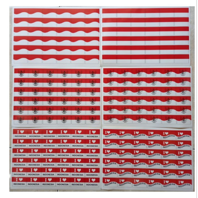Jual Sticker Tempel Merah Putih (1pak isi 10lembar)/sticker Bendera ...
