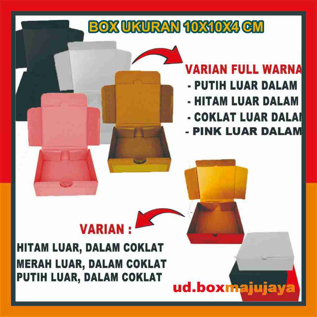 Jual Box 10x10x4 Cm / Box Lipat Depan / Kardus Polos | Shopee Indonesia