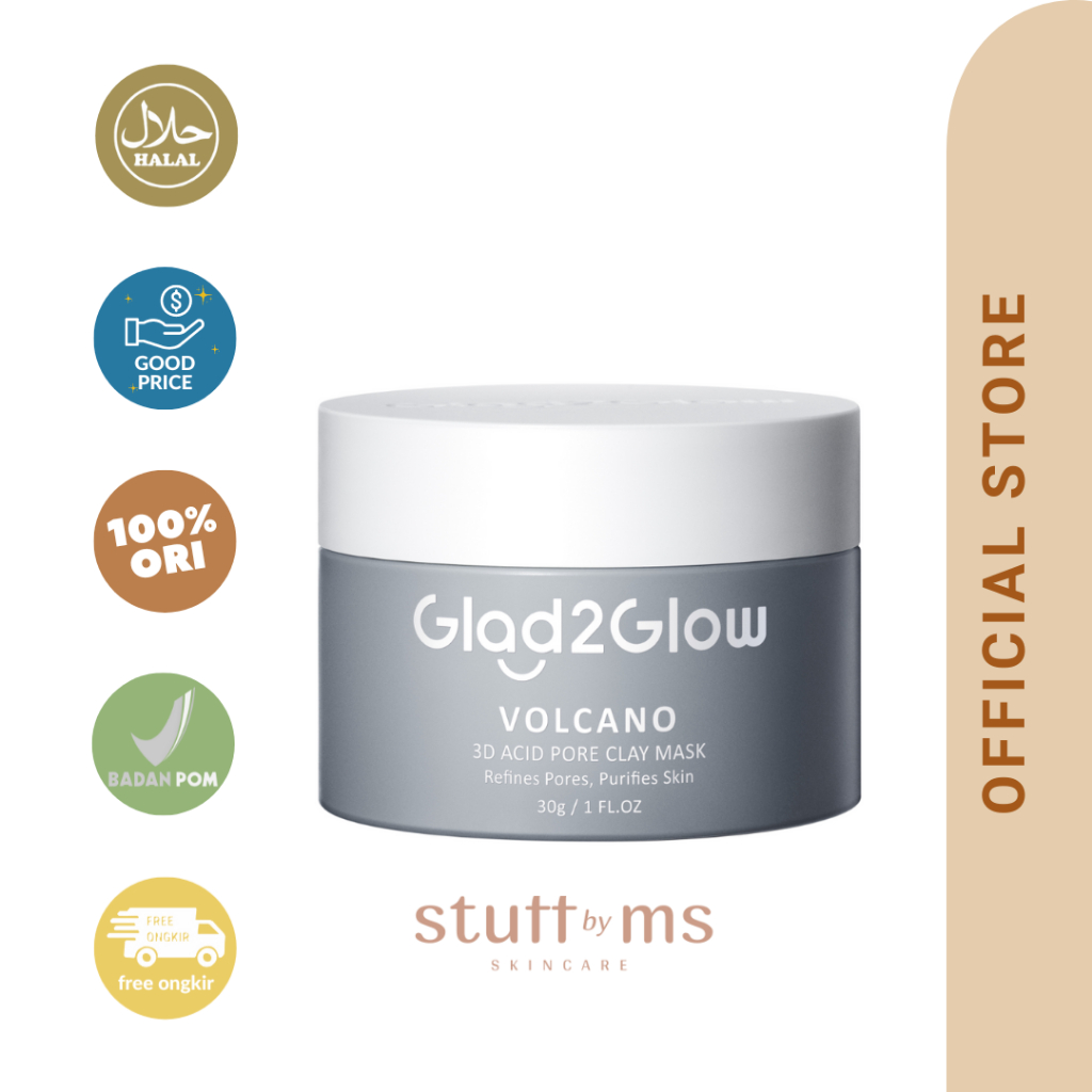 Jual Glad2glow Volcano Clay Mask Masker Komedo 30gr | Shopee Indonesia
