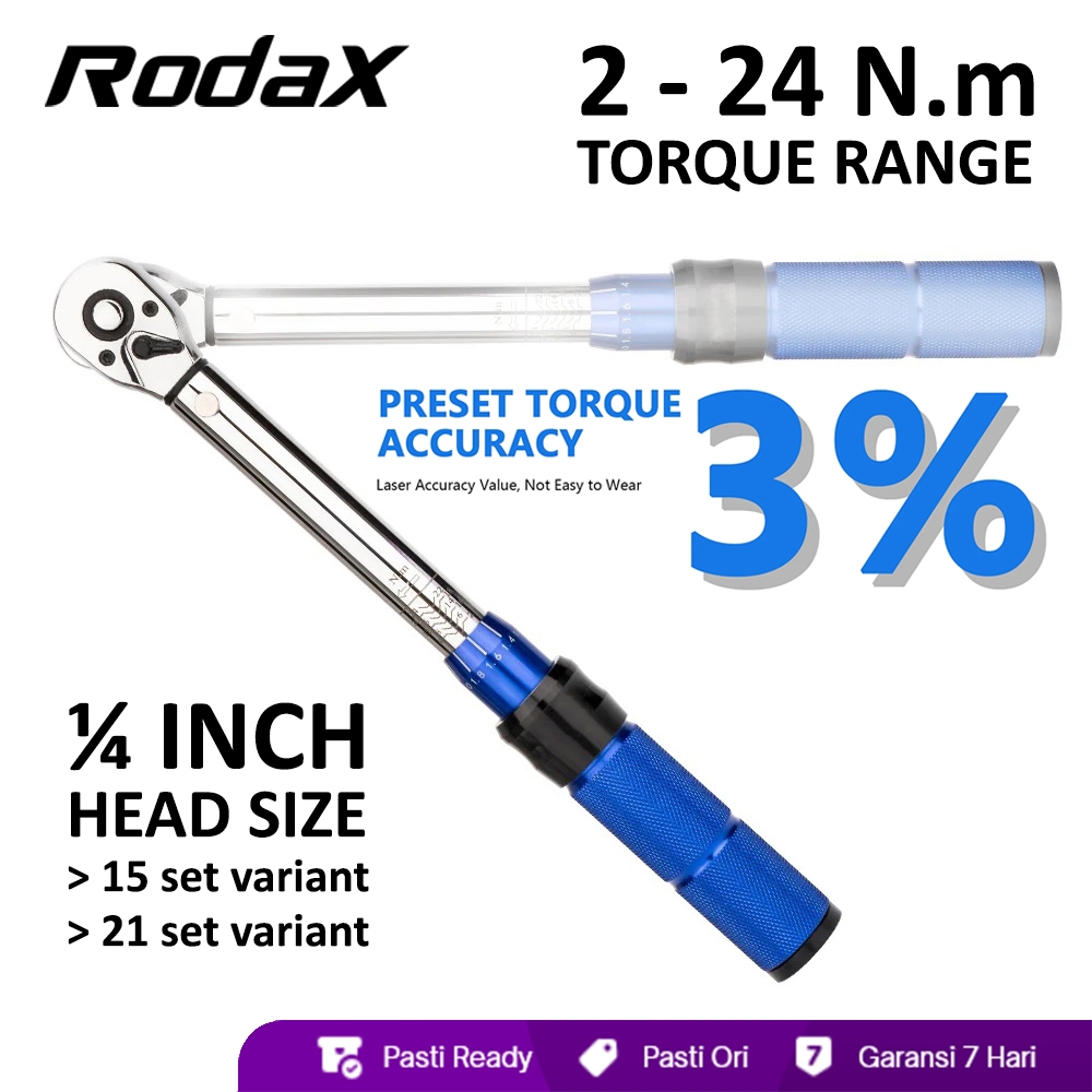 Jual 2 - 24 N.m Torque Wrench 1/4" Head Size 15 Bits 21 Bits Bike Tool ...