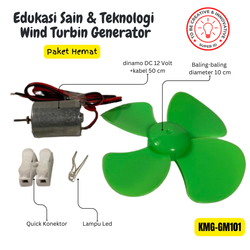 Jual Kit Edukasi Wind Turbine Generator DIY Kit Micro Motor Penghasil ...