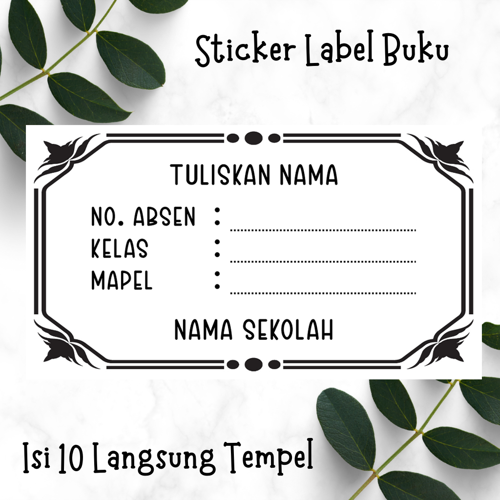 Jual STIKER LABEL NAMA BUKU CUSTOM | HITAM PUTIH MURAH | Shopee Indonesia