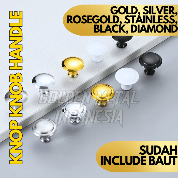 Jual Knob Knop Tarikan Pegangan Handle Laci Pintu Lemari GOLD SILVER ...