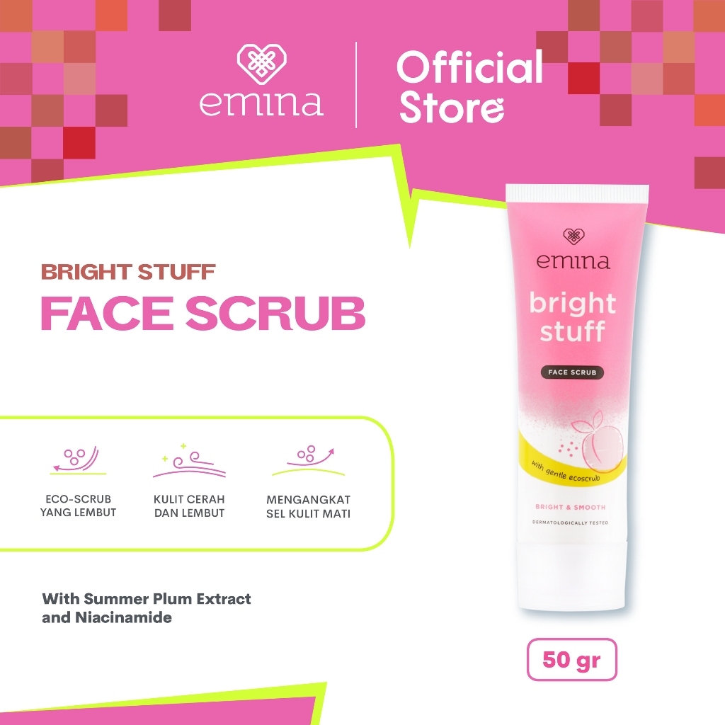 Jual Emina Bright Stuff Face Scrub 50 ml | Shopee Indonesia