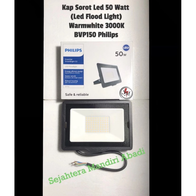 Jual Lampu Sorot LED Flood Light 50 Watt BVP150 Warmwhite Kuning Philips | Shopee Indonesia