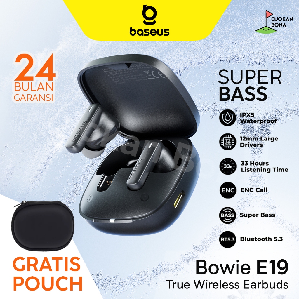 Jual Baseus E19 Earphone Wireless TWS ENC True Wireless Earbuds | Shopee Indonesia